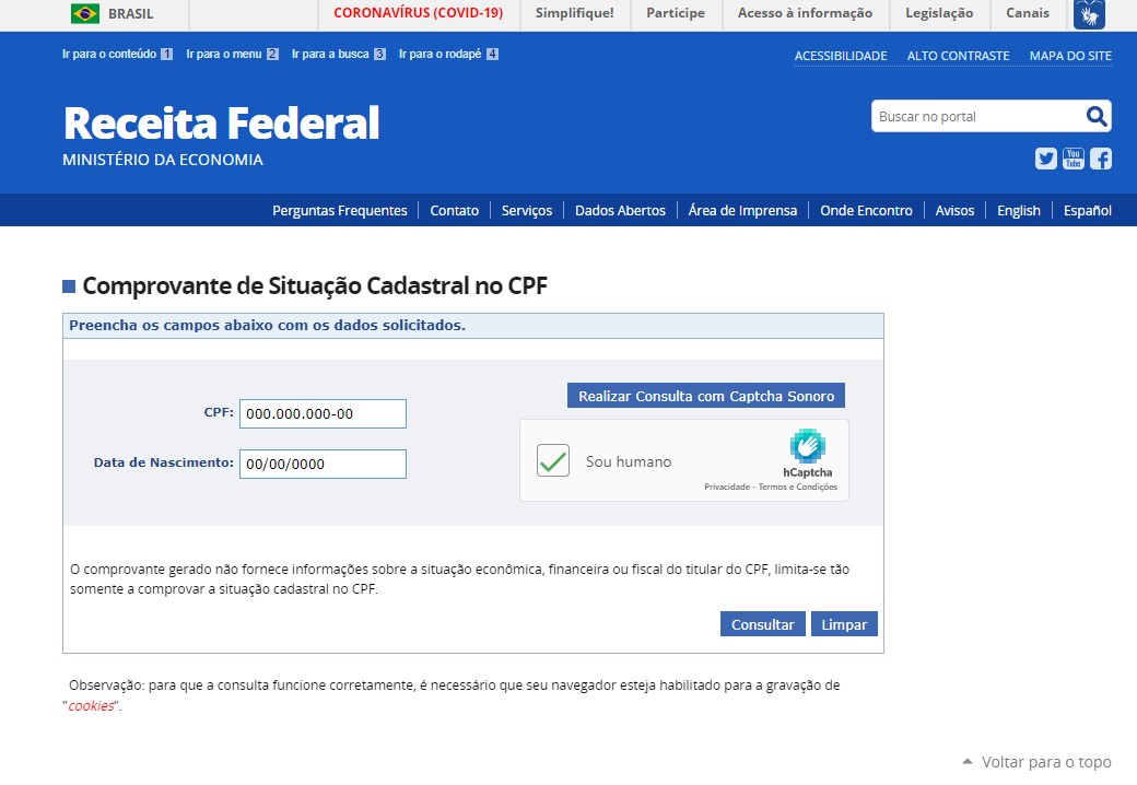 Aprenda passo a passo como consultar CPF na Receita Federal